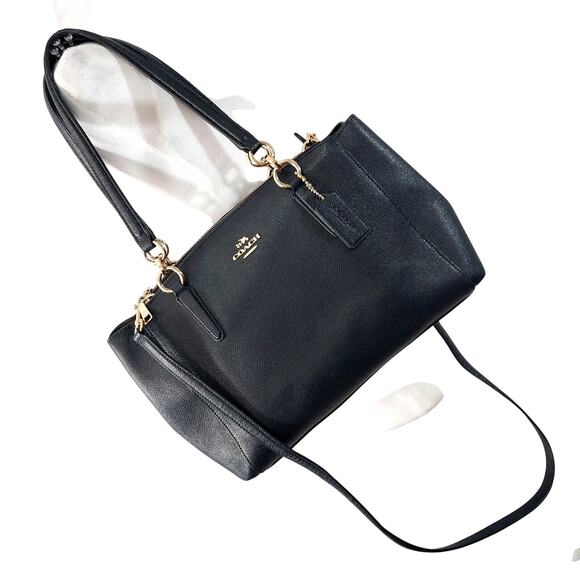 Coach | Bags | Coach Navy Blue Textured Leather Tri Compartment ...